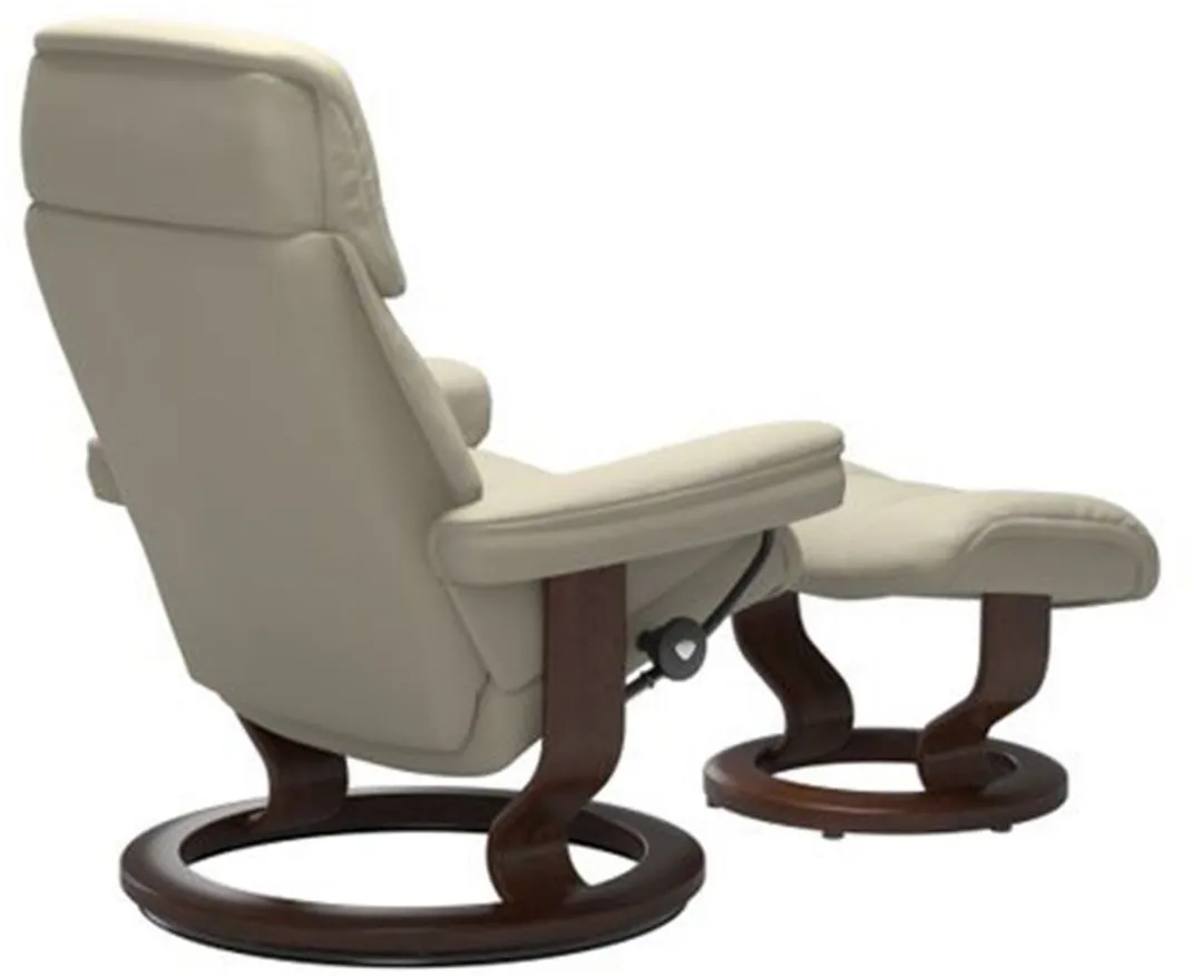 Stressless Ruby Large Classic Leather Reclining Chair and Ottoman