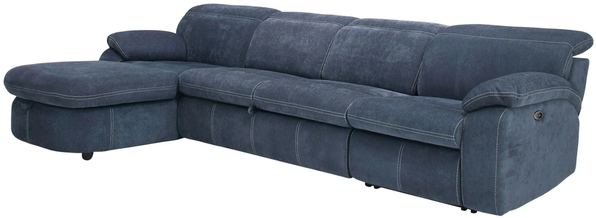 Enbright Microfiber 3-pc. Power-Reclining Sectional w/ Pop-Up Sleeper ...