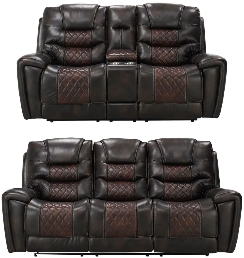 Corrigan 2-pc. Reclining Sofa and Console Loveseat in Brown by Corinthian