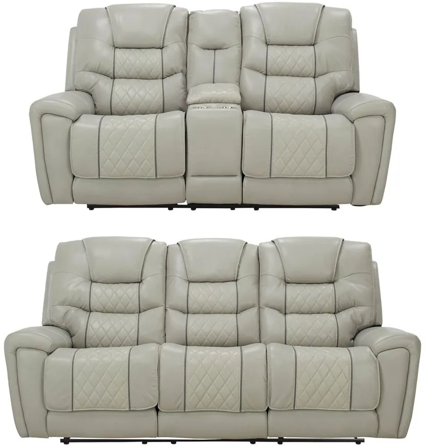 Corrigan 2-pc. Reclining Sofa and Console Loveseat in Light Gray by ...