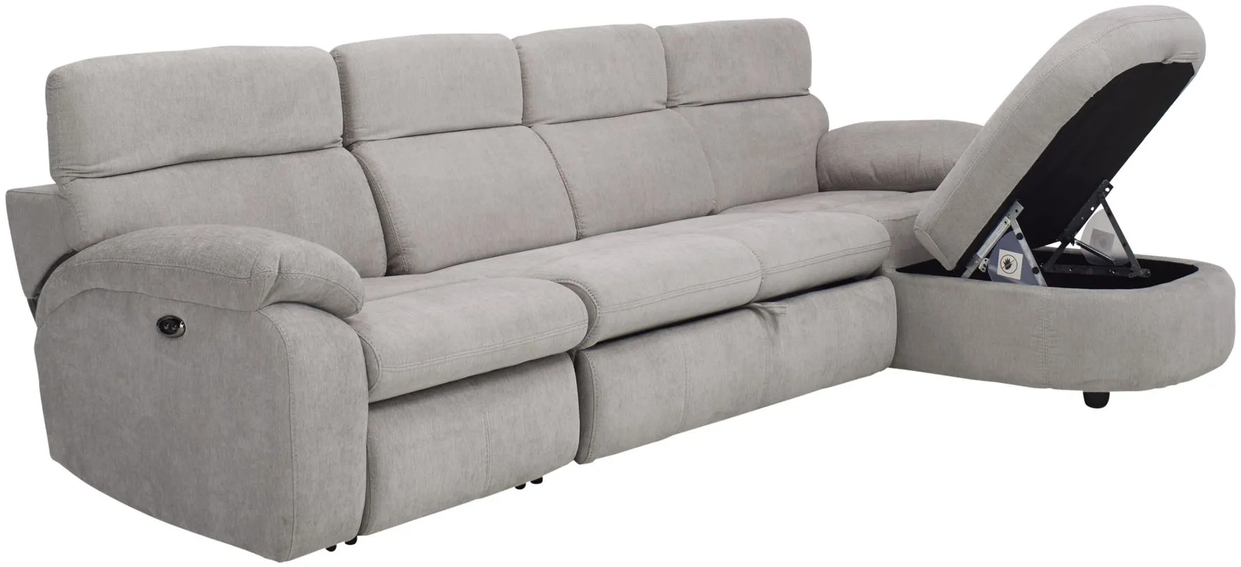 Enbright Microfiber 3-pc. Power-Reclining Sectional w/ Pop-Up Sleeper ...