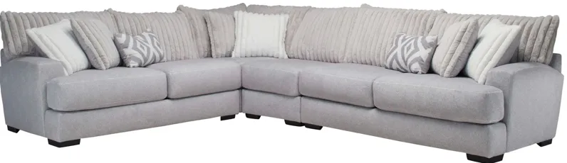 Mondo 4-pc. Sectional in Tweed Silver by Albany Furniture by Raymour ...