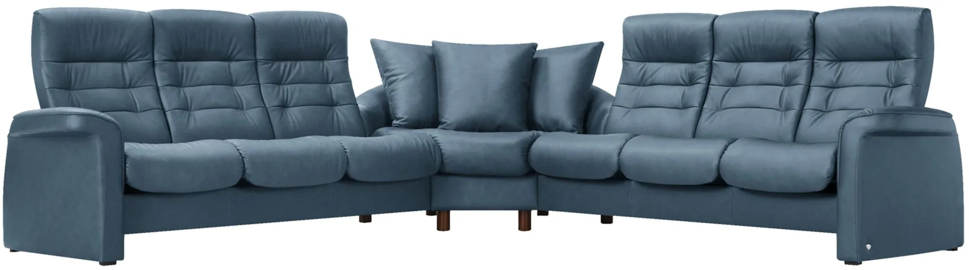 Stressless Sapphire 3-pc. Leather Reclining Sectional Sofa in Paloma ...