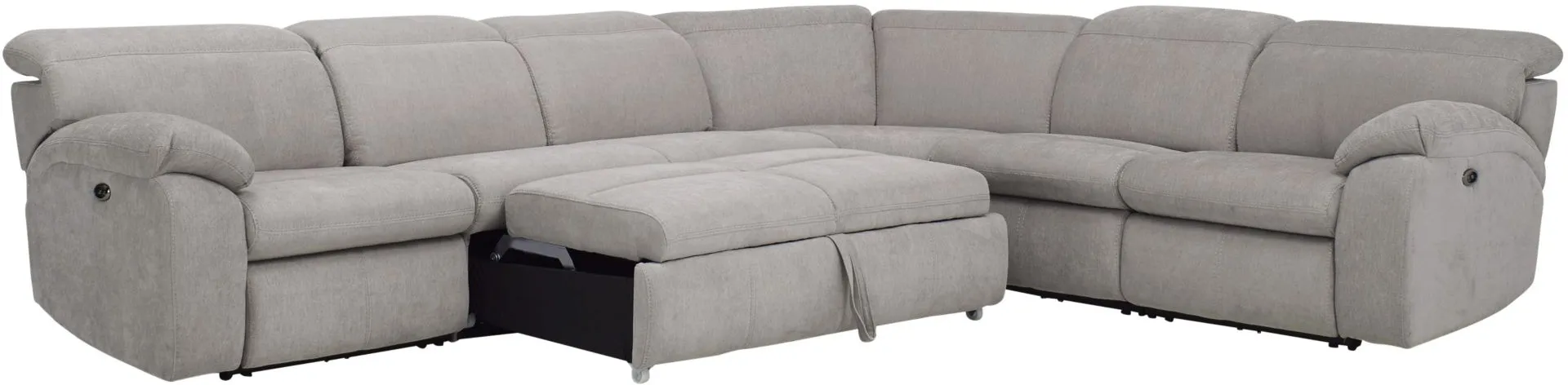 Enbright Microfiber 5-pc. Power-Reclining Sectional w/ Pop-Up Sleeper
