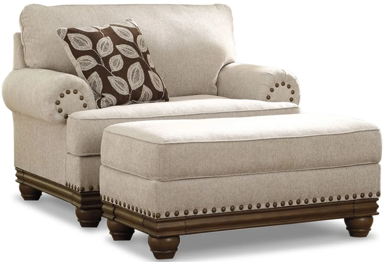 Harleson Chair and Ottoman Set in Wheat by Ashley Furniture