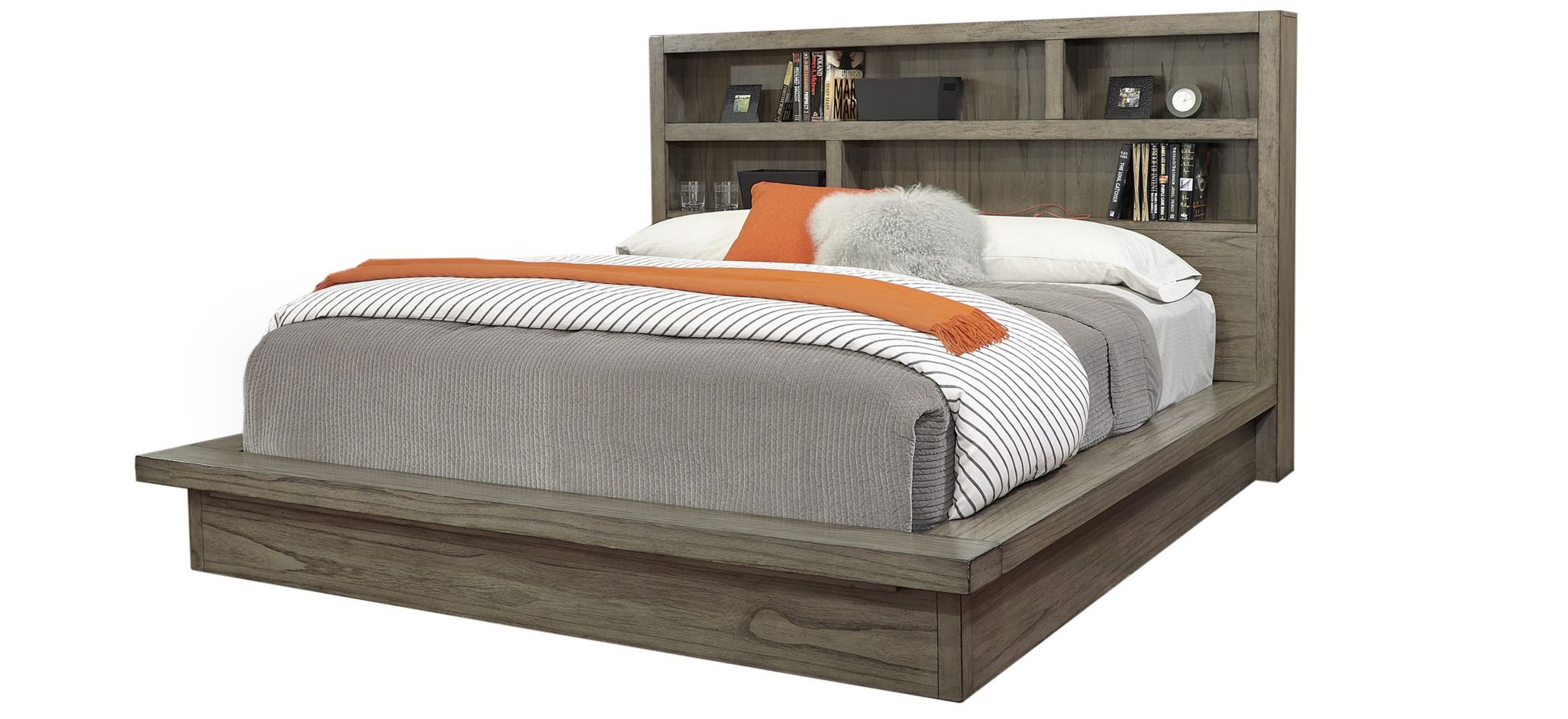 Modern Loft King Platform Bed in Greystone by Aspen Home