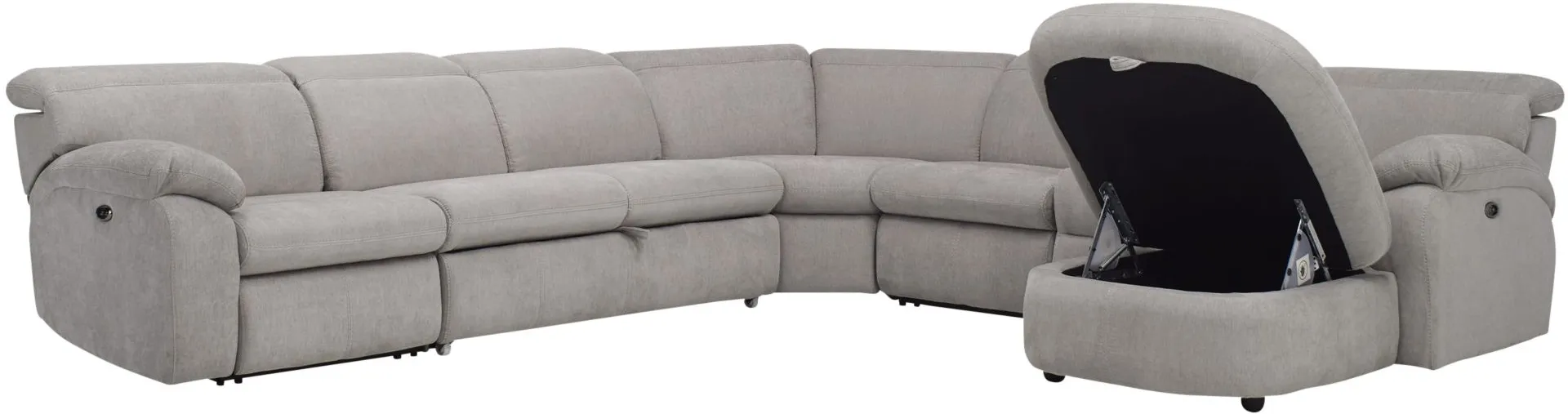 Enbright Microfiber 6-pc. Power-Reclining Sectional w/ Pop-Up Sleeper