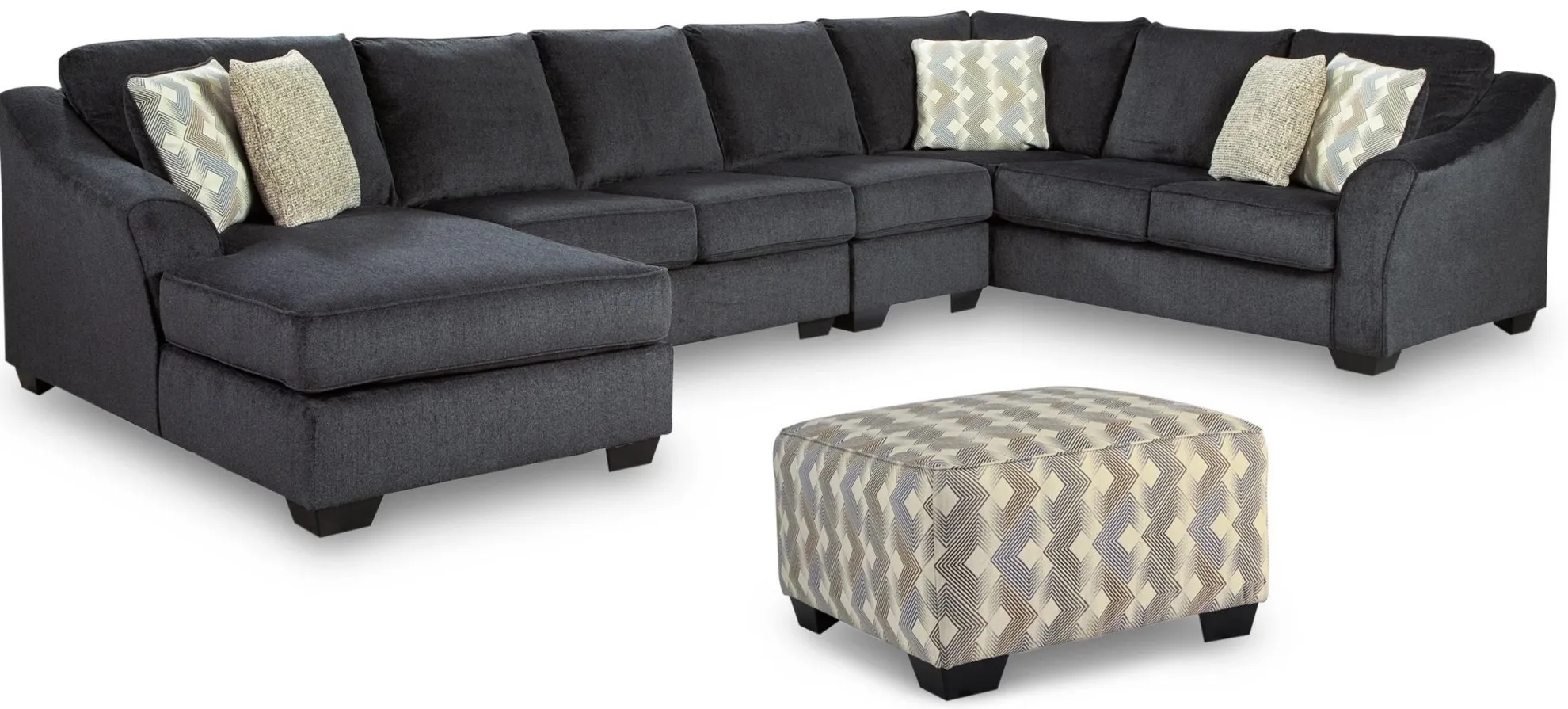 Eltmann 4-Piece Sectional with Chaise and Ottoman in Slate by Ashley ...