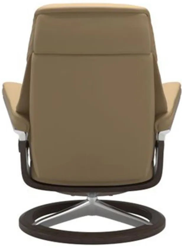 Stressless Ruby Medium Signature Leather Reclining Chair and Ottoman