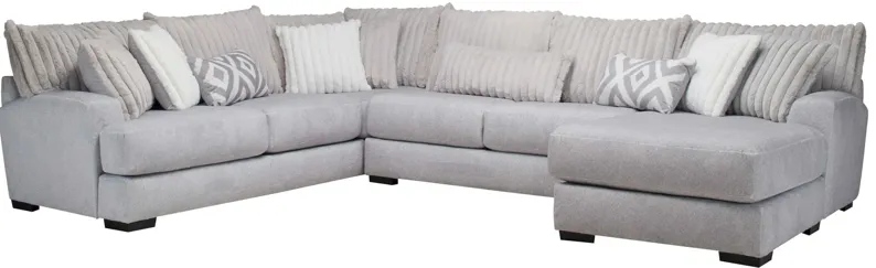 Mondo 3-pc. Sectional in Tweed Silver by Albany Furniture