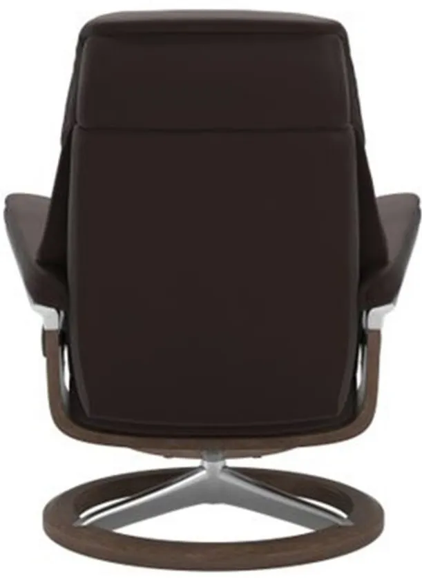 Stressless Ruby Small Signature Leather Reclining Chair and Ottoman