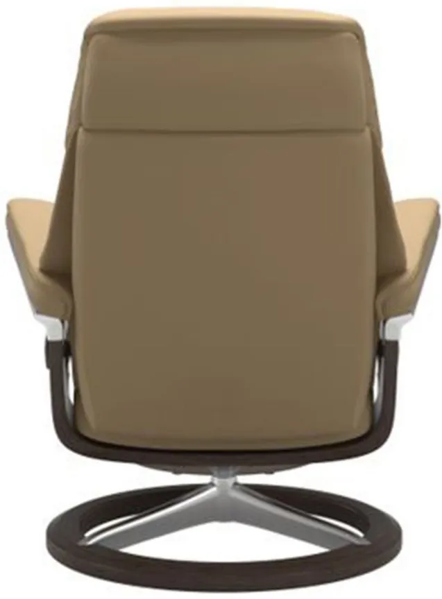 Stressless Ruby Small Signature Leather Reclining Chair and Ottoman