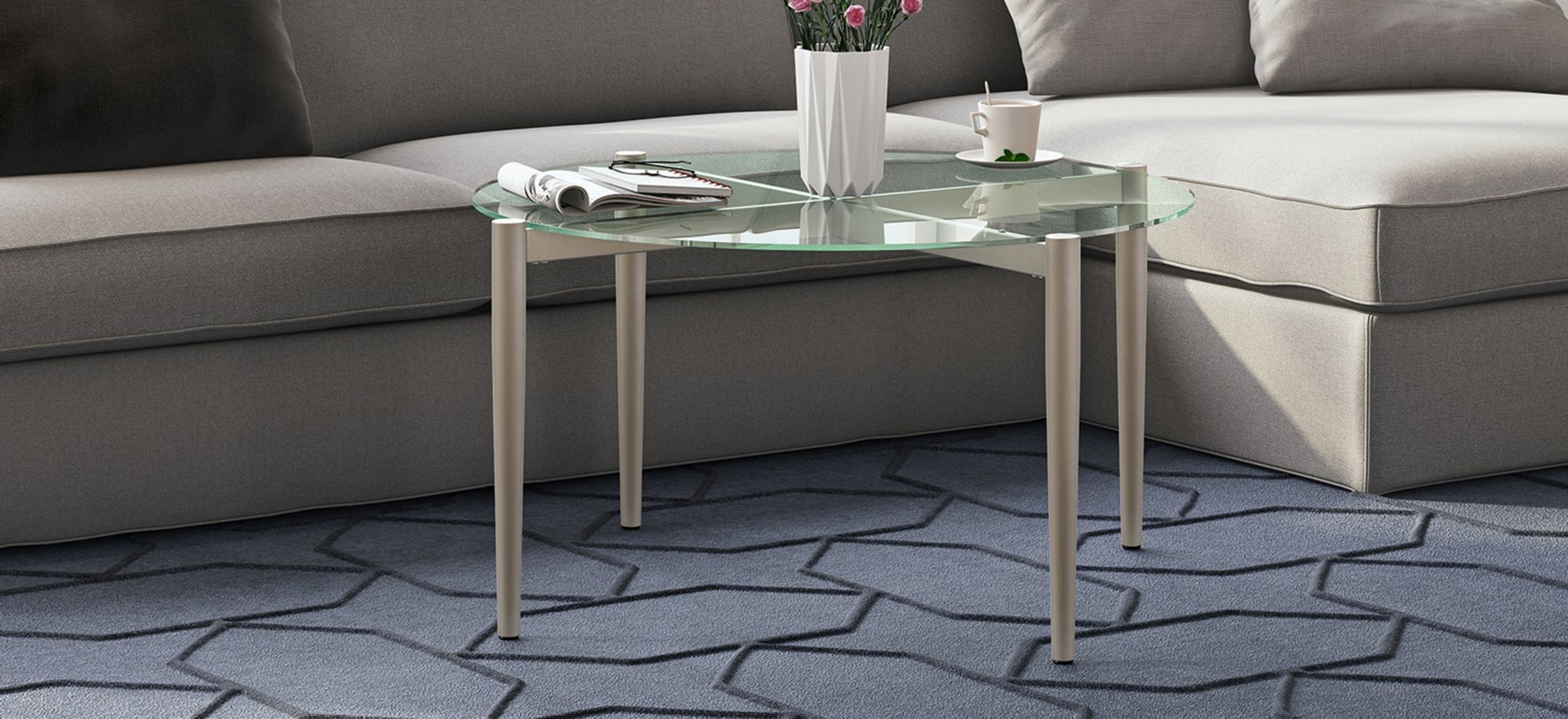 Kadmos Satin Nickel Round Coffee Table