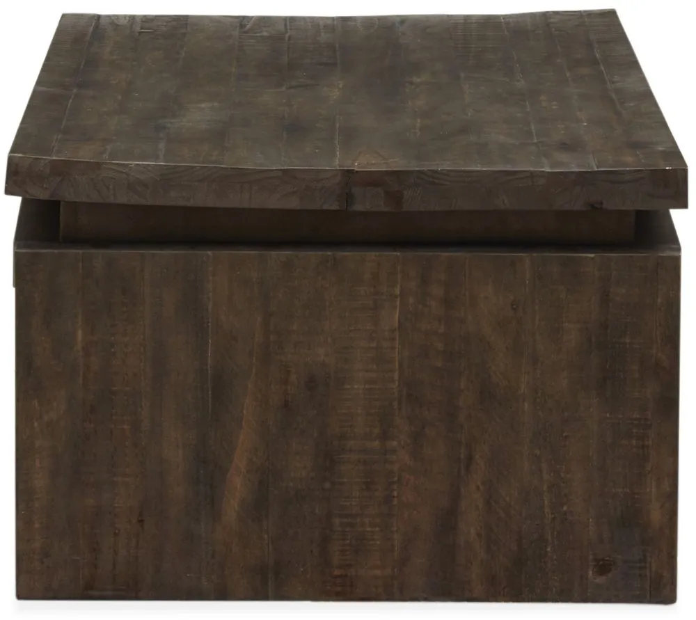 Elliot Wood Lift Top Storage Cocktail Table w/Casters