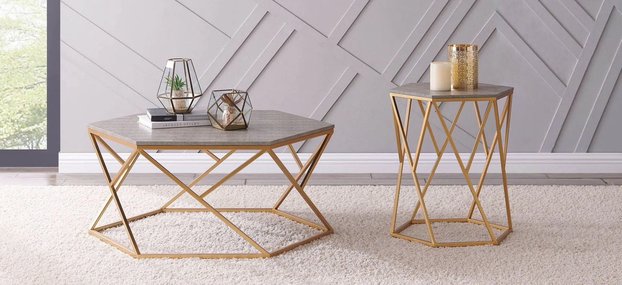 Cressa Faux Shagreen End Table