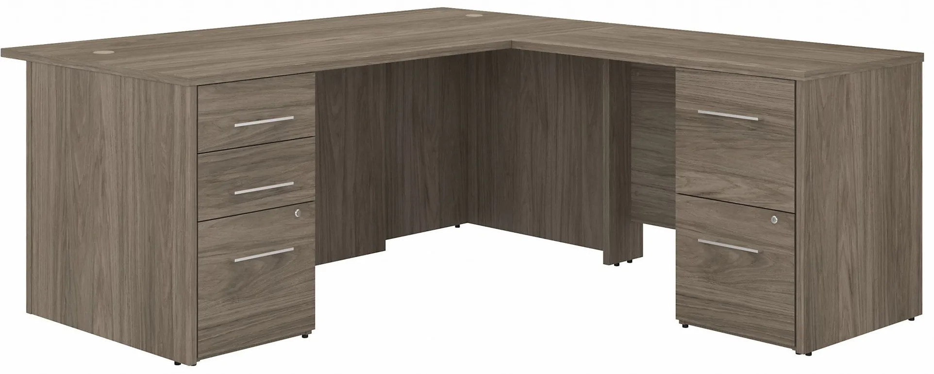 Office 500 72W Executive Desk w/ Drawers in Modern Hickory by Bush ...