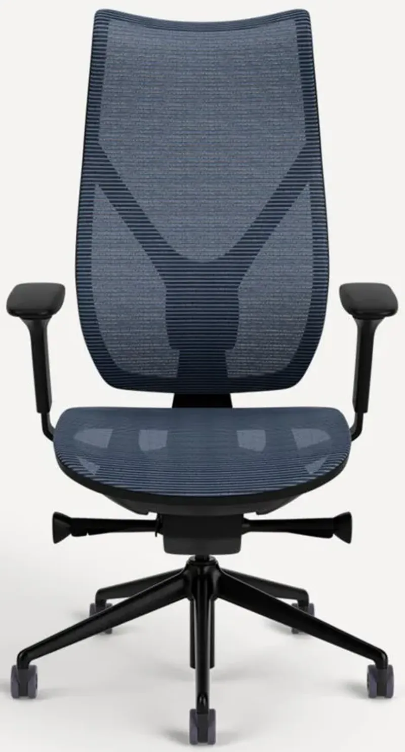 Onda Mesh Ergonomic Office Chair w/ High Back in Nickel by VIA Seating