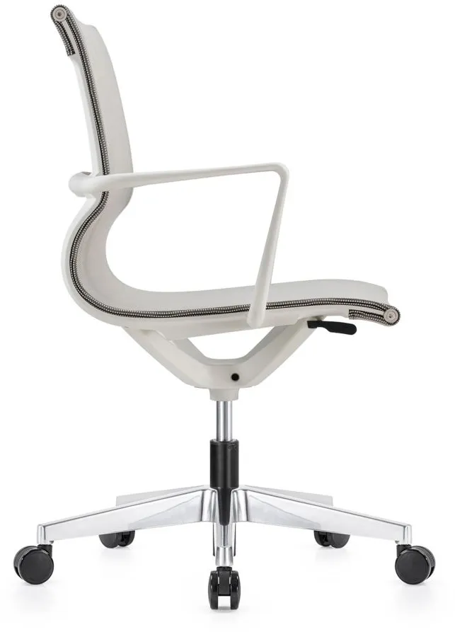 Kinetic White Frame Office Chair with Mesh Back