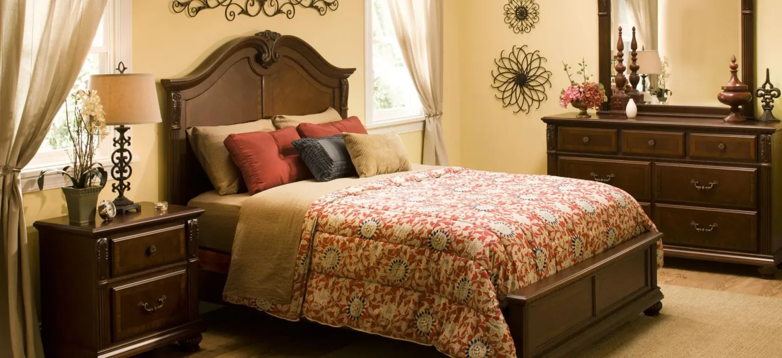 Ashbury 4 pc. Bedroom Set in Cherry by Bellanest by Raymour Flanigan Furniture
