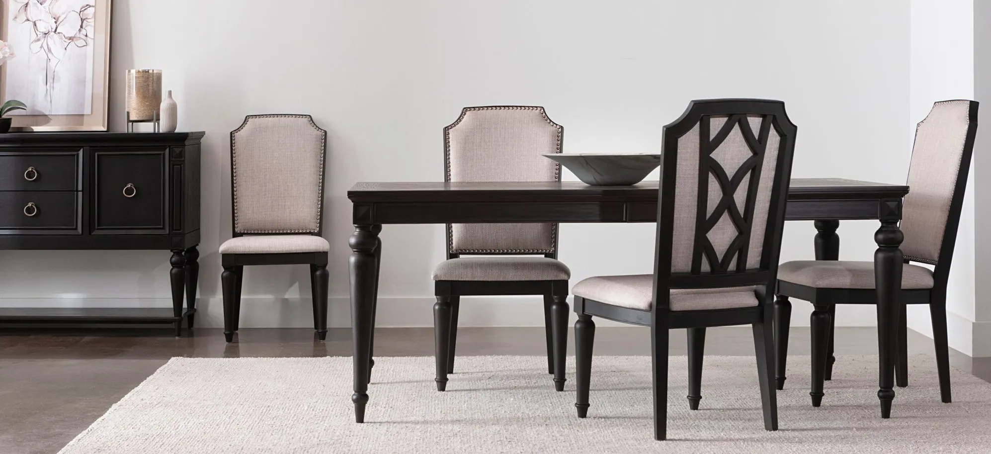 Donatella 5-pc. Dining Set in Ebony by Najarian