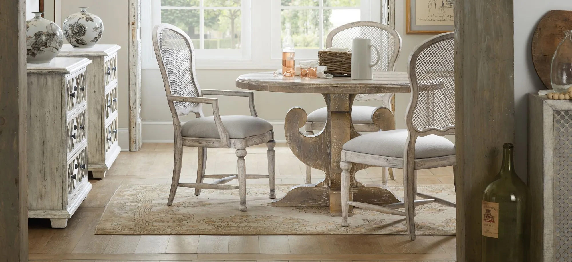 Boheme Ascension 48in Adjustable-Height Wood Round Dining Table