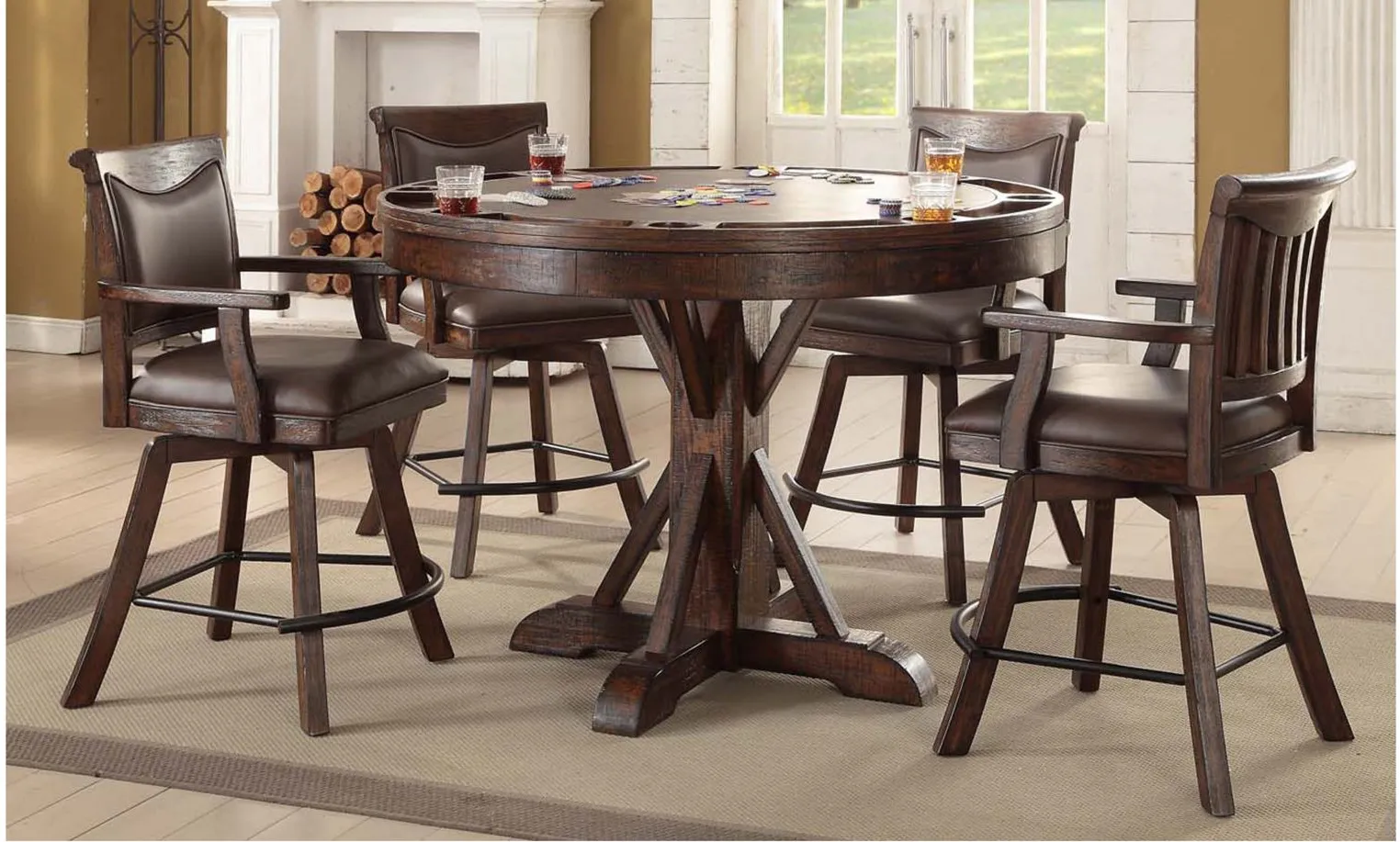 Gettysburg 5-pc. Counter-Height Gaming and Dining Set