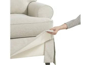 Beachside Walk Linen Textured Slipcover Sofa