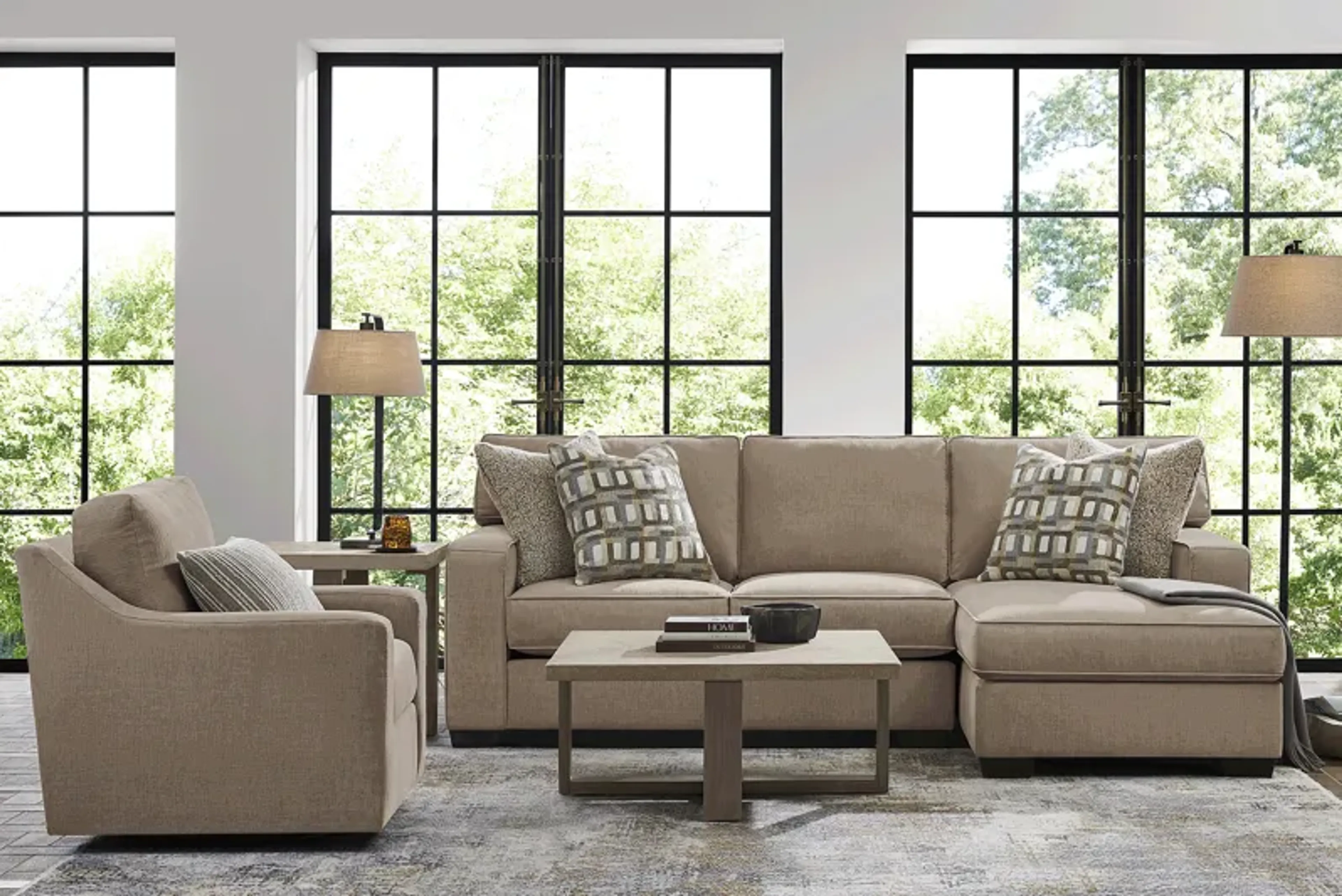 Haskins Brown 2 Pc Sectional Rooms To Go | Furniture.com