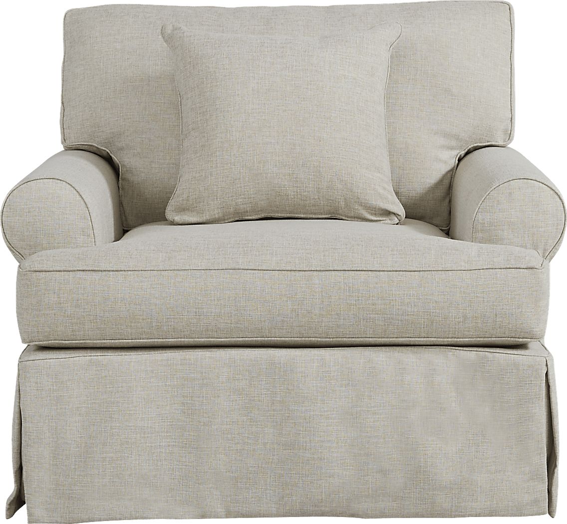 Beachside Walk Linen Textured Slipcover Chair