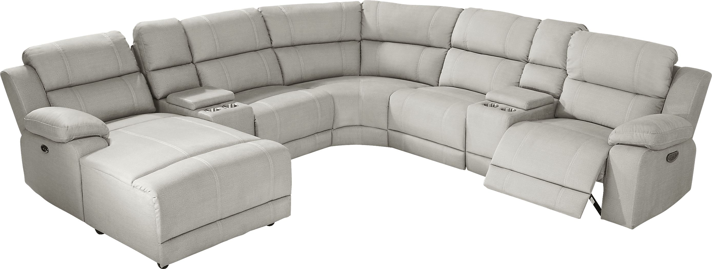 Palmer Point Gray 7 Pc Dual Power Reclining Sectional