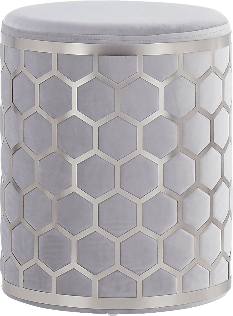 Vinesville Silver Ottoman