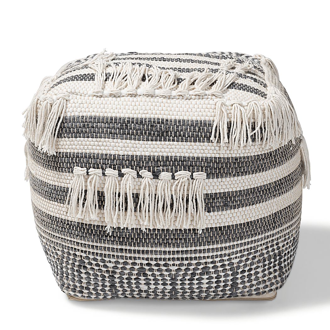 Hawhurst Gray Pouf