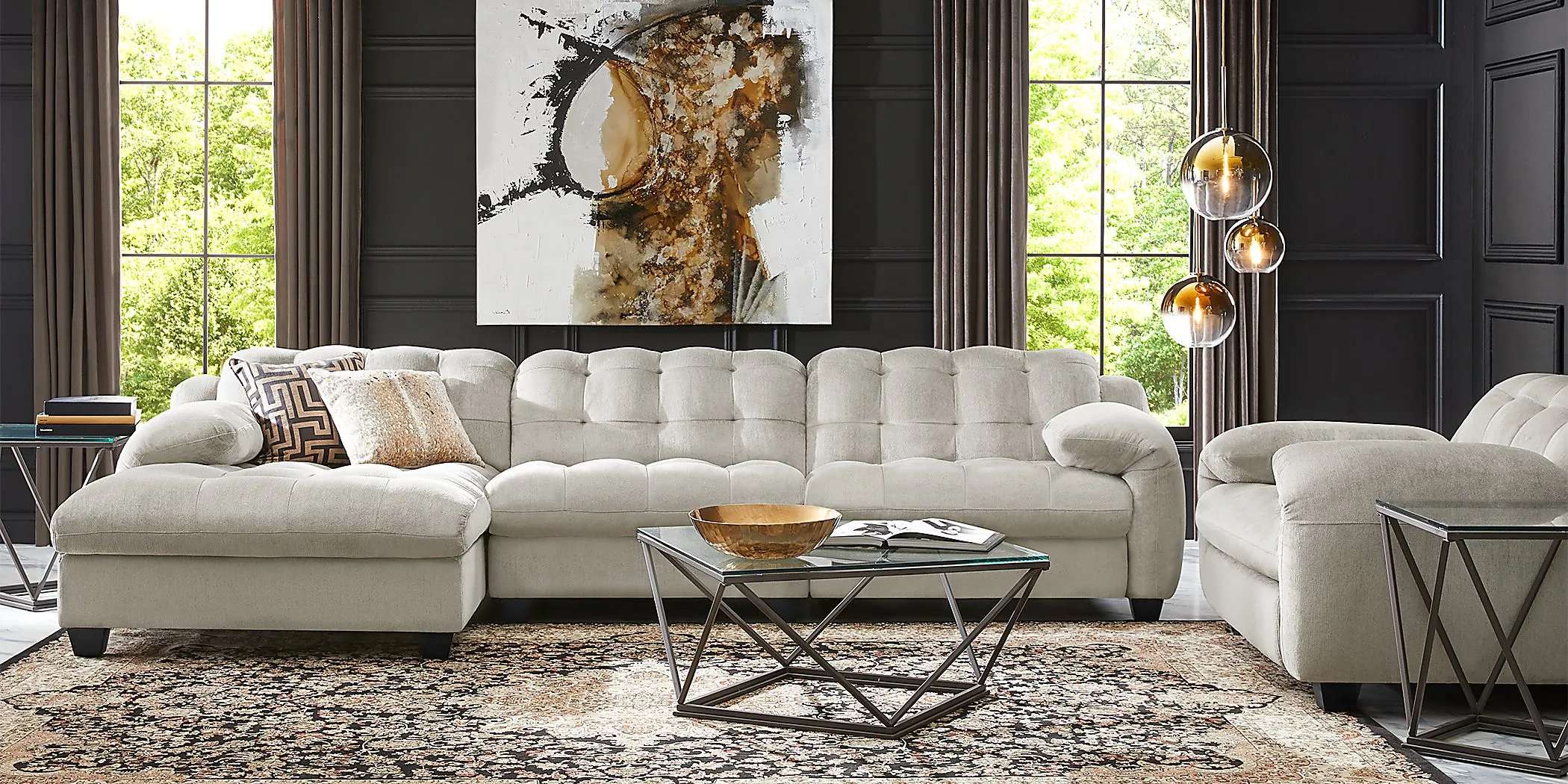 Ardelia Lane Light Gray 7 Pc Dual Power Reclining Sectional Living Room ...