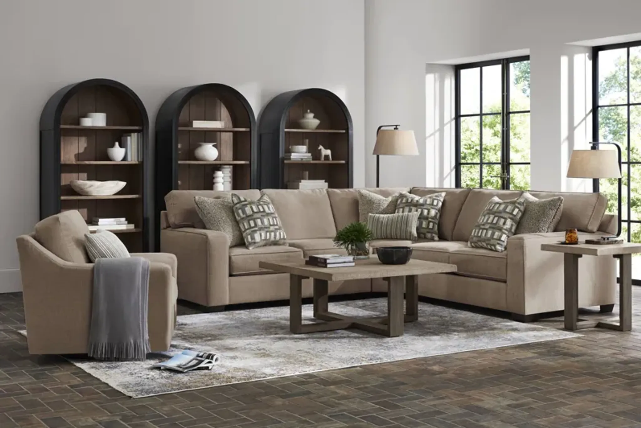 Haskins Brown 3 Pc Sectional Rooms To Go | Furniture.com