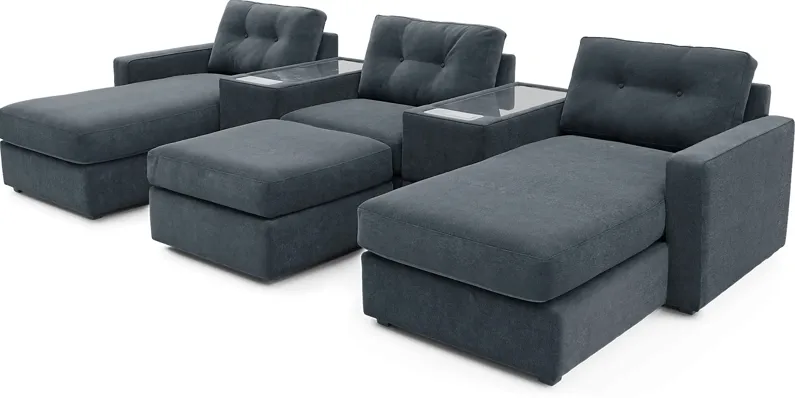 ModularOne Indigo 6 Pc Sectional with Media Consoles by Rooms To Go ...