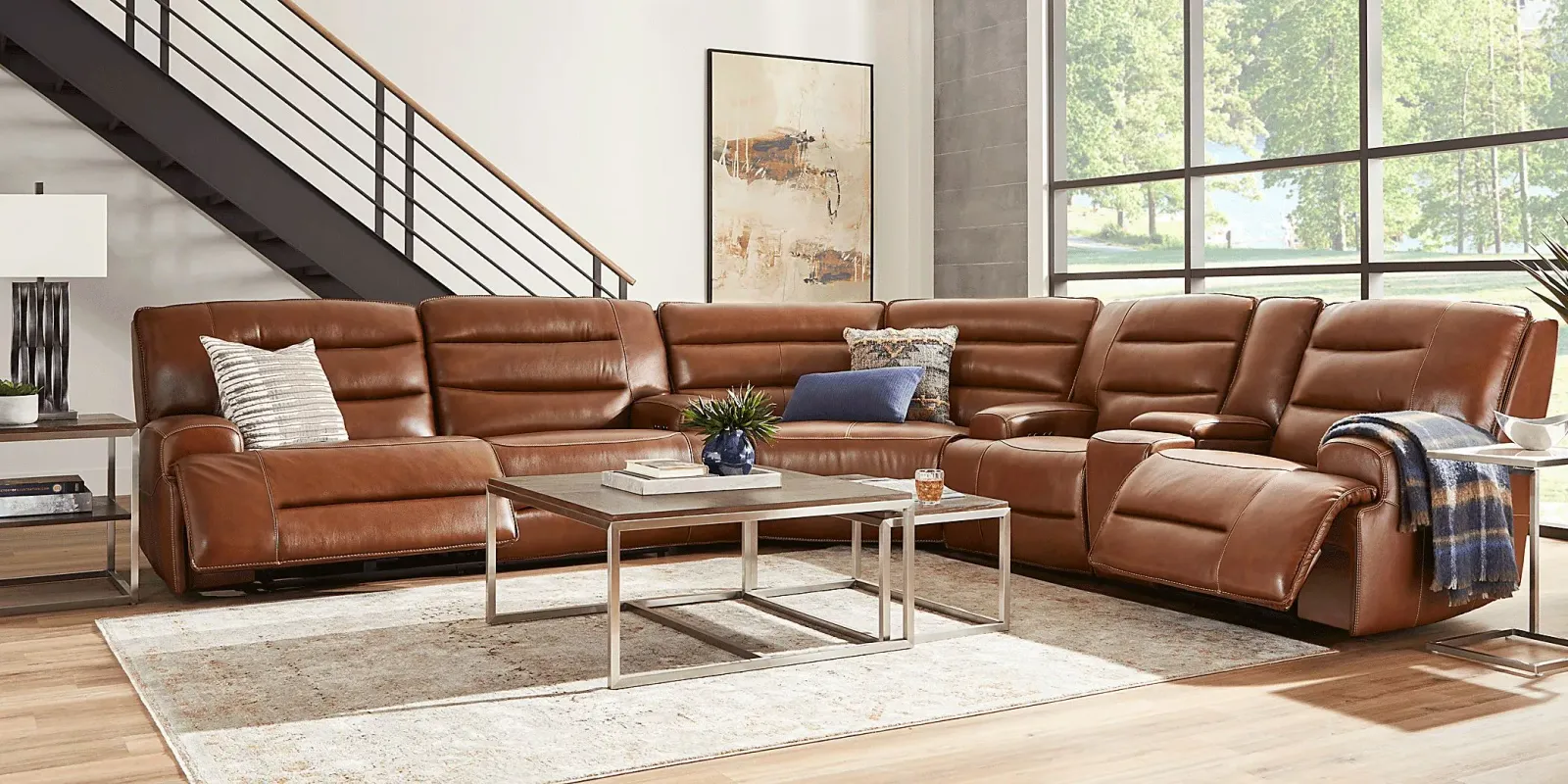 Caramel sectional sofa store