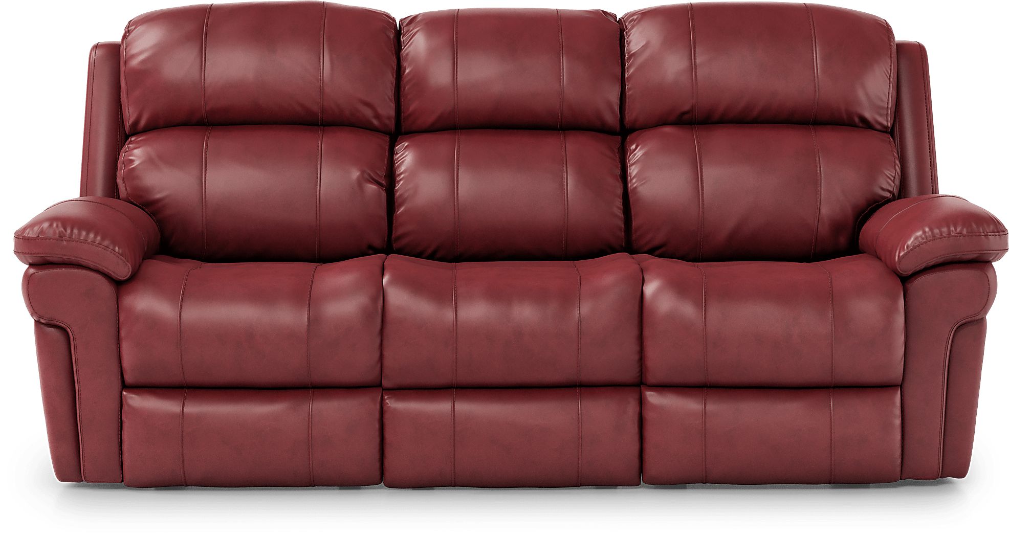 Trevino Place Burgundy Leather Dual Power Reclining Sofa
