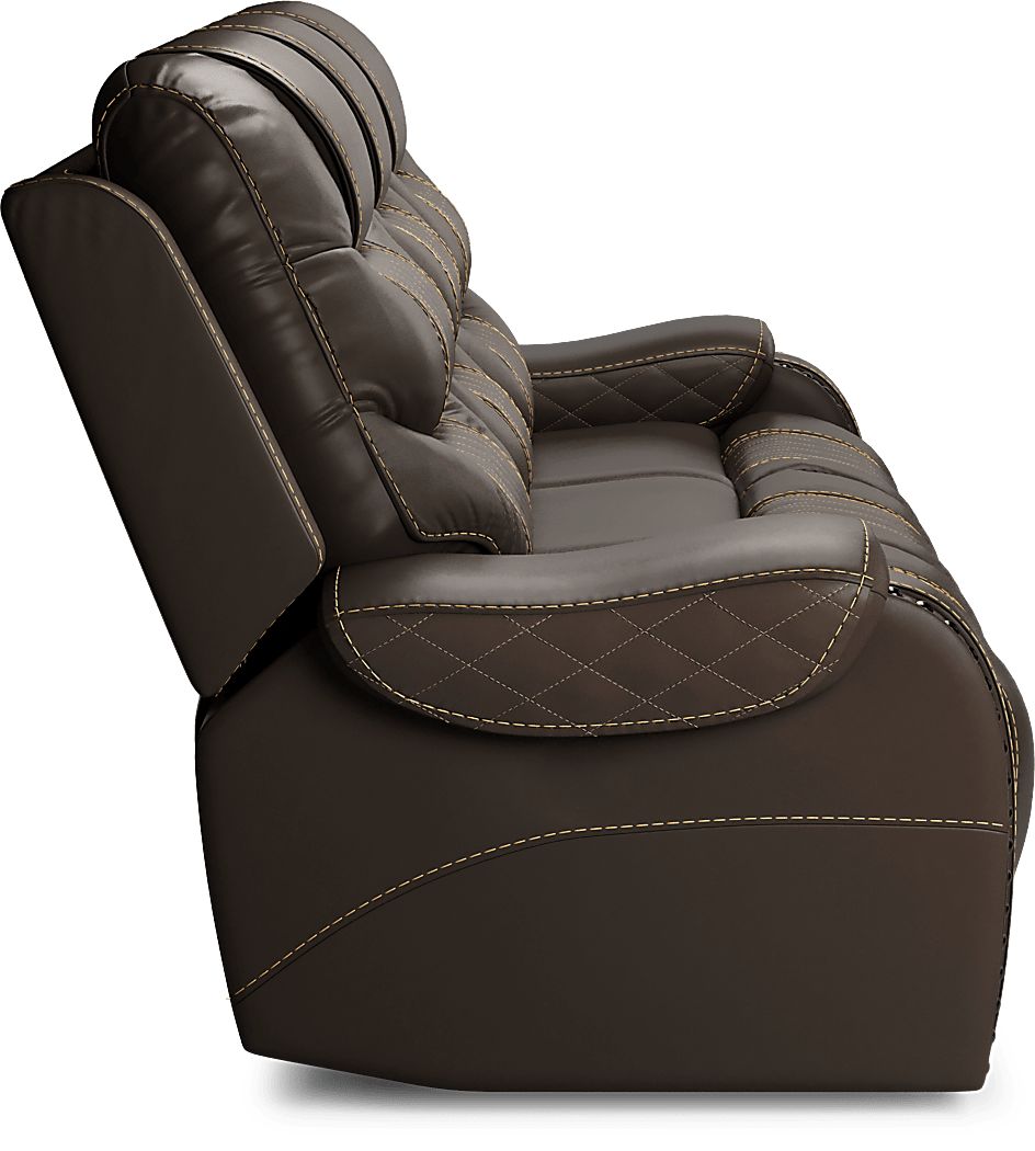 Headliner Brown Leather Reclining Sofa
