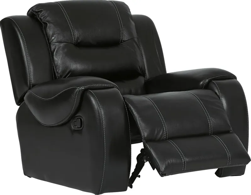 High Plains Black Leather Rocker Recliner