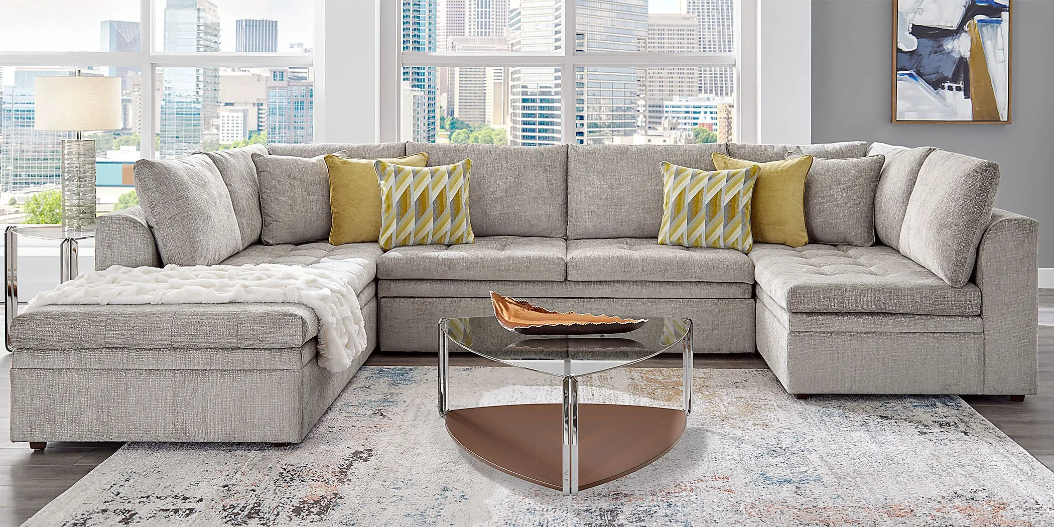 Rossini Mint Leather 8 Pc Dual Power Reclining Sectional Living Room by ...