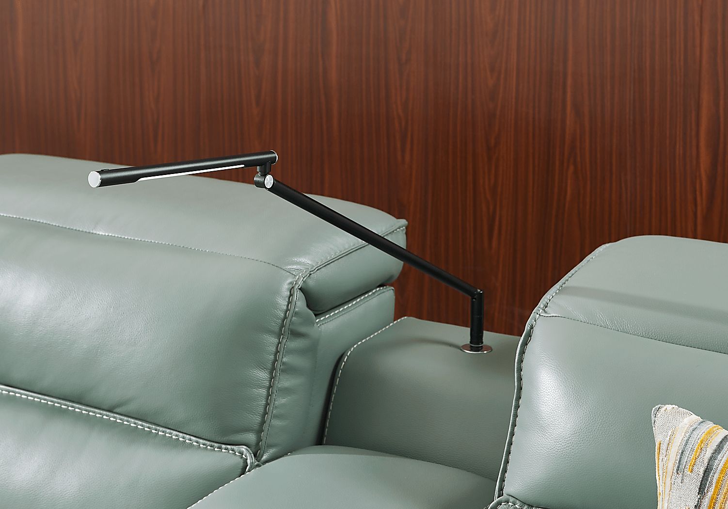 Rossini Mint Leather 7 Pc Dual Power Reclining Sectional