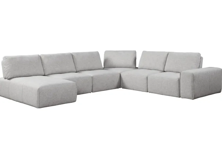 Laney Park Light Gray 6 Pc Sectional by Rooms To Go Furniture
