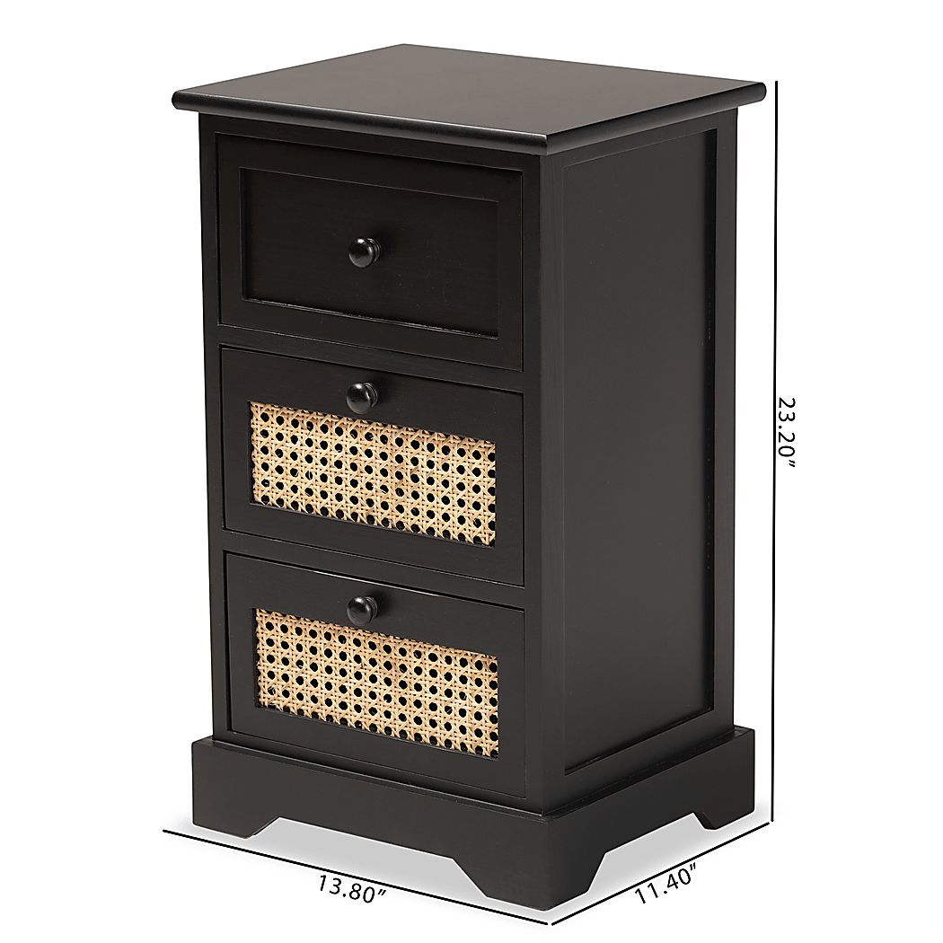 Della Lane Dark Brown Small 3 Drawer Accent Cabinet