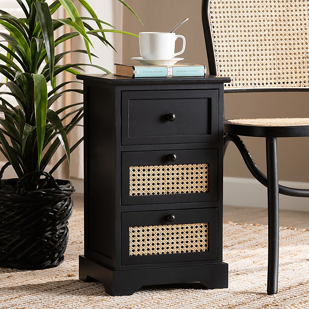 Della Lane Dark Brown Small 3 Drawer Accent Cabinet