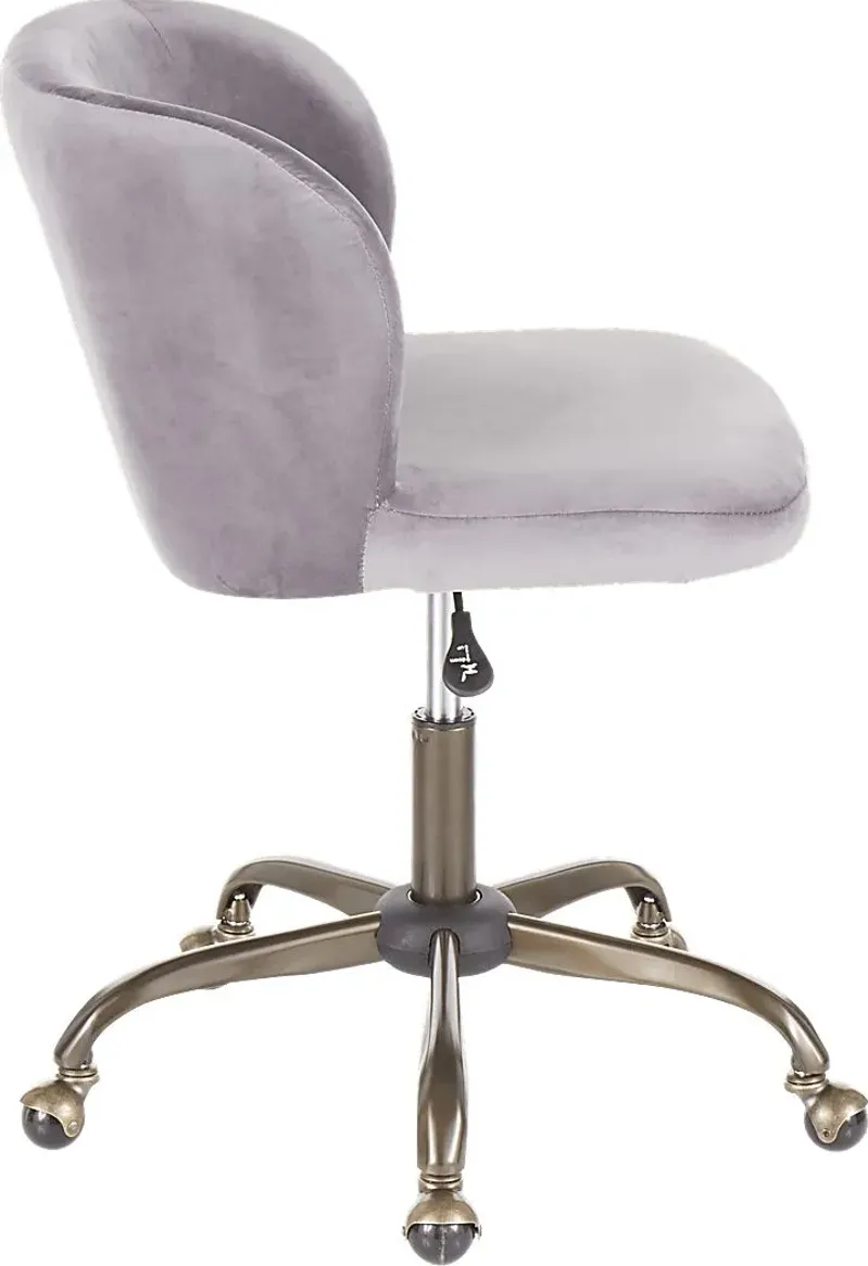 Fussell Silver Plush Desk Chair
