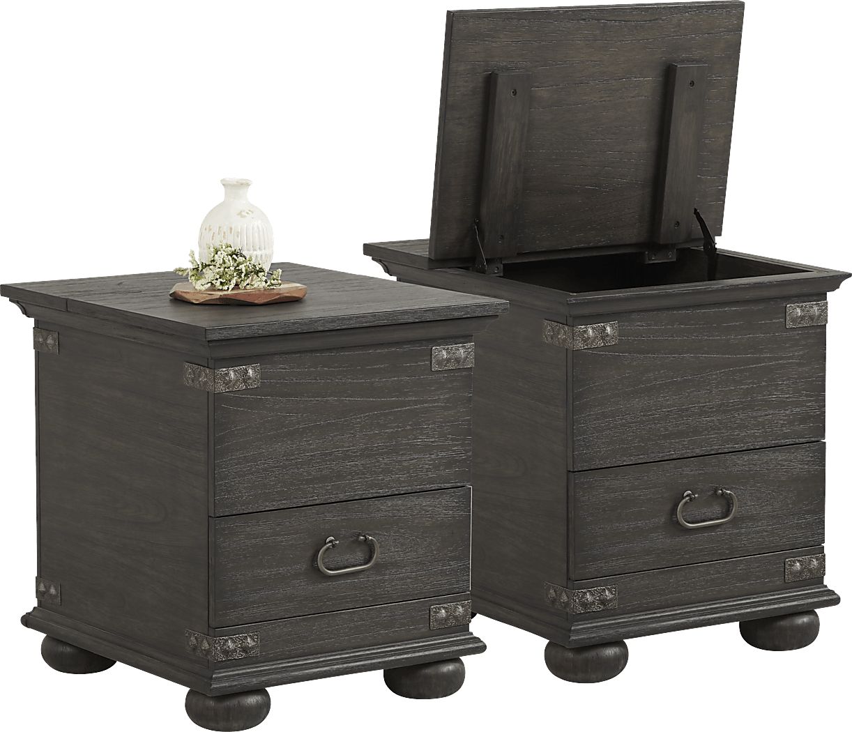 Ryden Black Set of 2 Trunk End Tables
