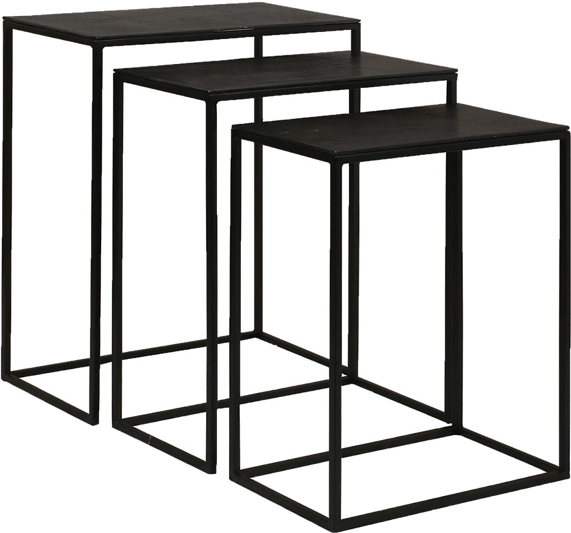 Norlake Black Nesting Tables, Set of 3