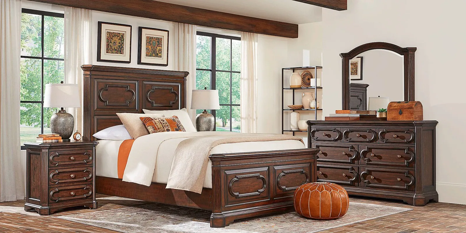 Lindenwood Saddle 7 Pc King Panel Bedroom by Rooms To Go Furniture