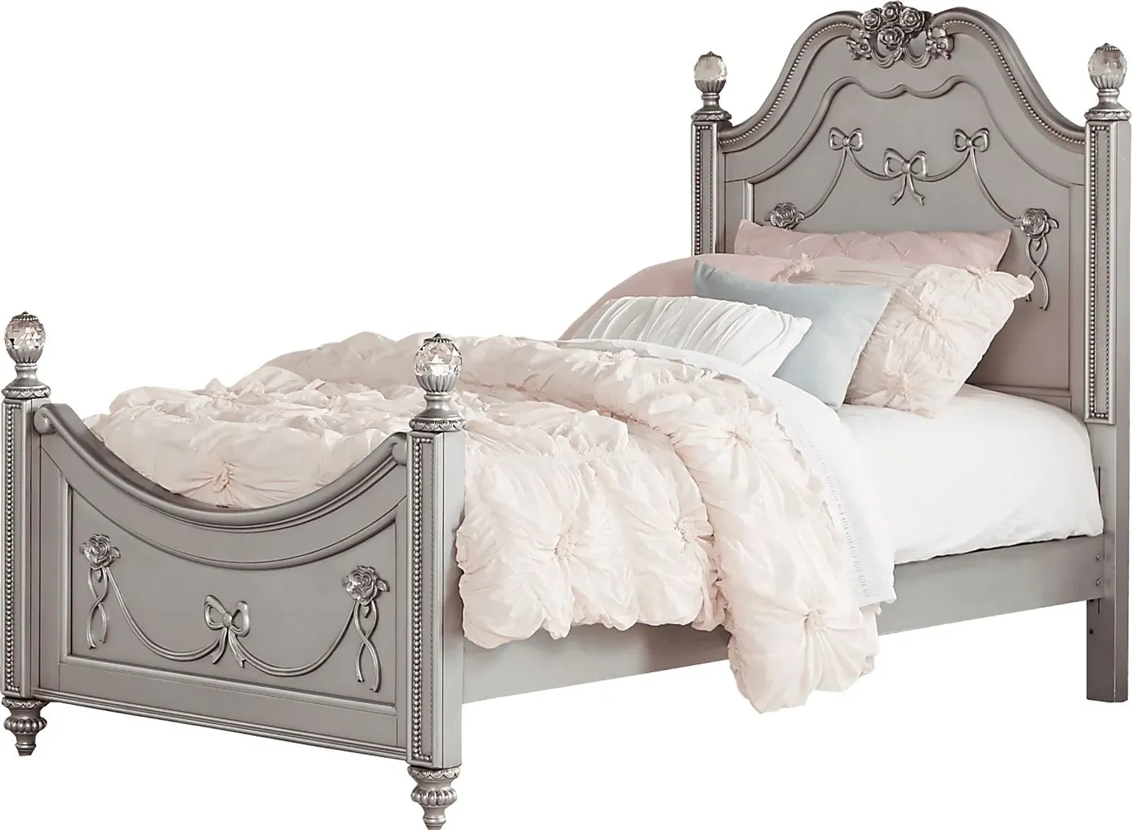 Disney Princess Fairytale Platinum 3 Pc Twin Poster Bed by Rooms To Go Furniture