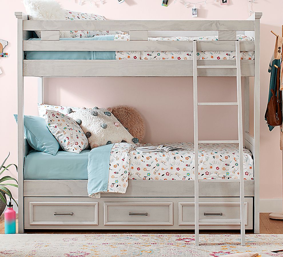 Canyon Lake Ash Gray Twin/Twin Loft with Dresser